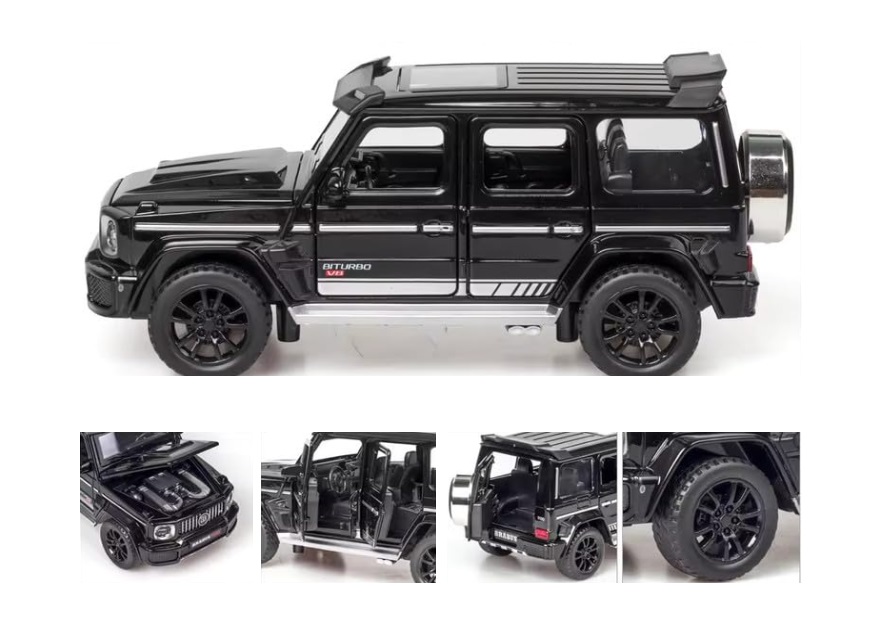 Mercedes Benz G Brabus metal modelo brinquedo bateria luzes som 1:32 preto